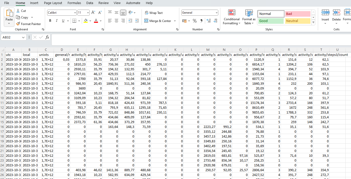 Format CSV file for readability in Excel – SENS Innovation ApS