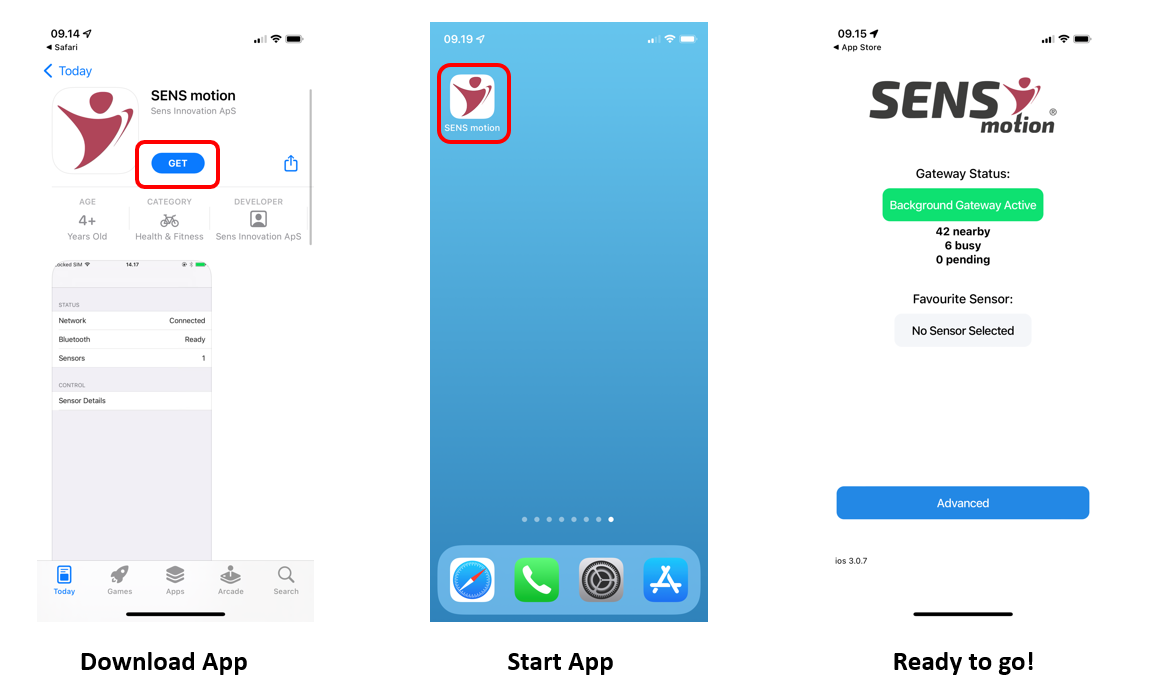 Installation of the SENS motion® smartphone App – SENS Innovation ApS